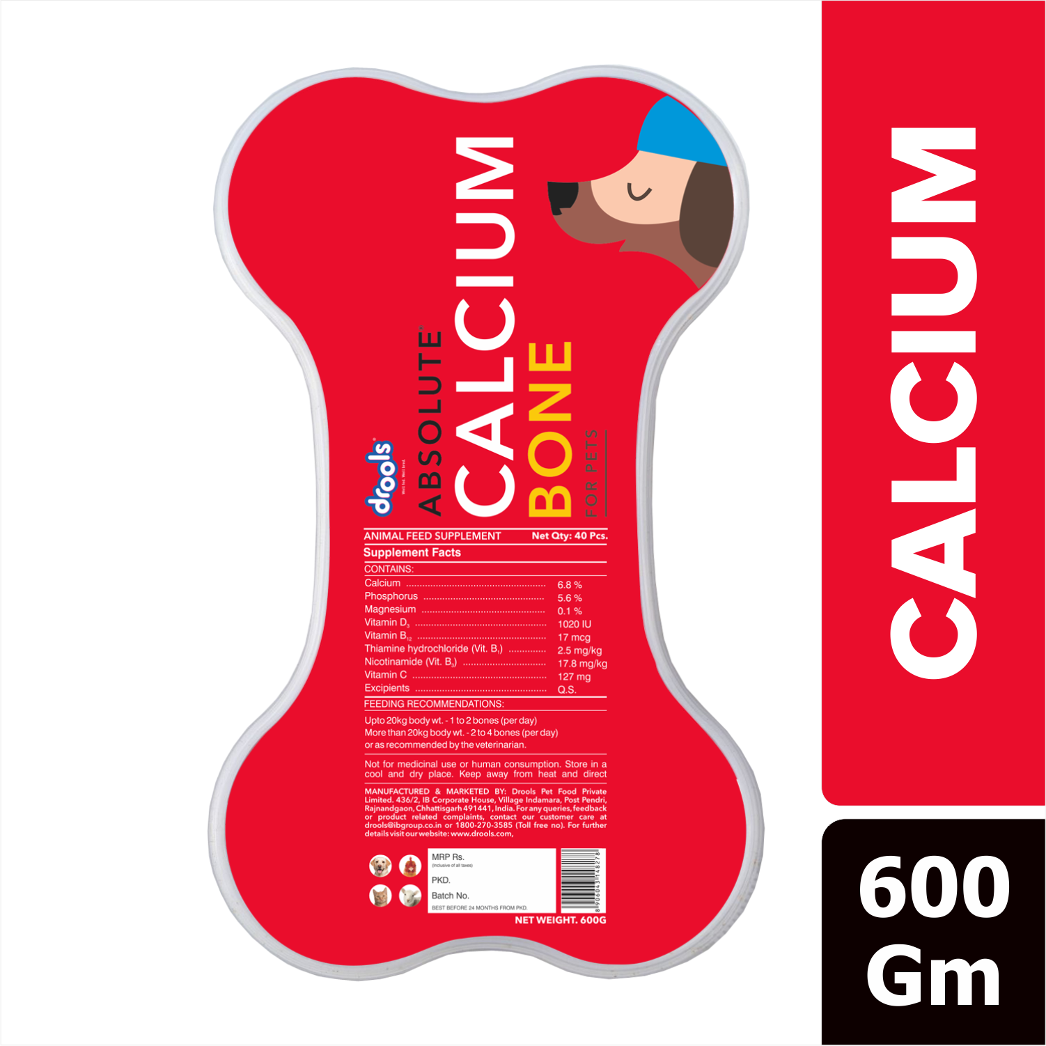 Drools Absolute Calcium Bones for Dogs (Jar) – Pets & me
